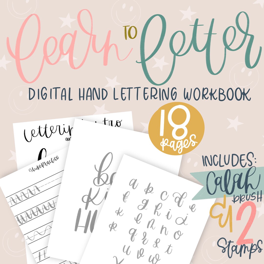 Learn to Letter Workbook // Lettering Worksheets // Digital Hand ...