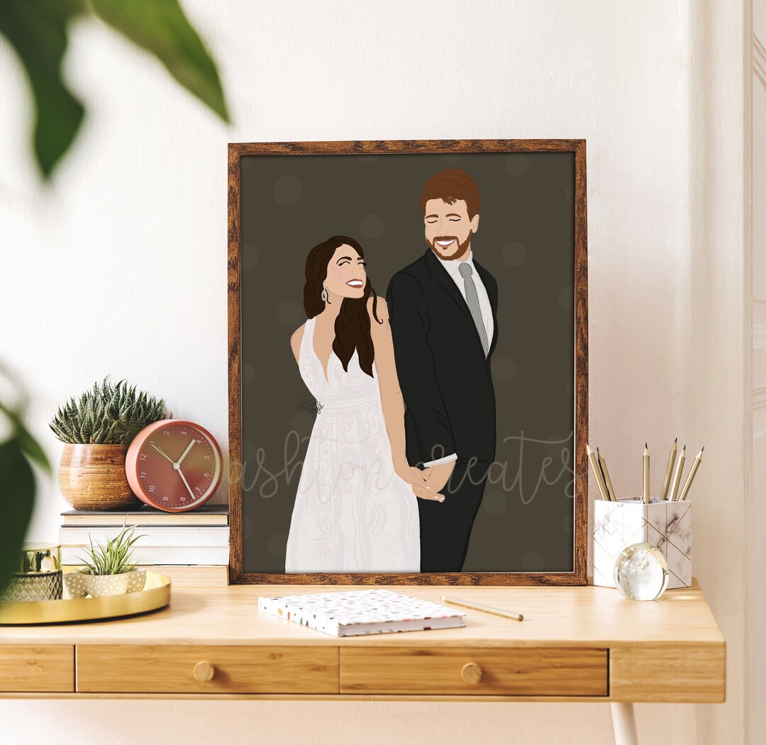 Custom Portrait, Anniversary Gift, Family Portrait, Couple Illustration ...
