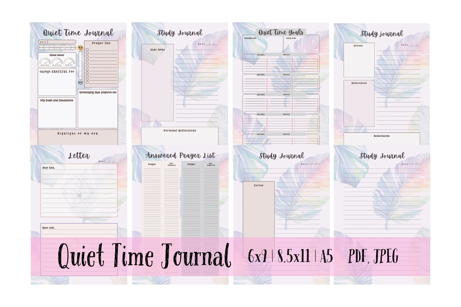 Instant Download Digital Printable Quiet Time Prayer Journal PDFJPEG - Etsy