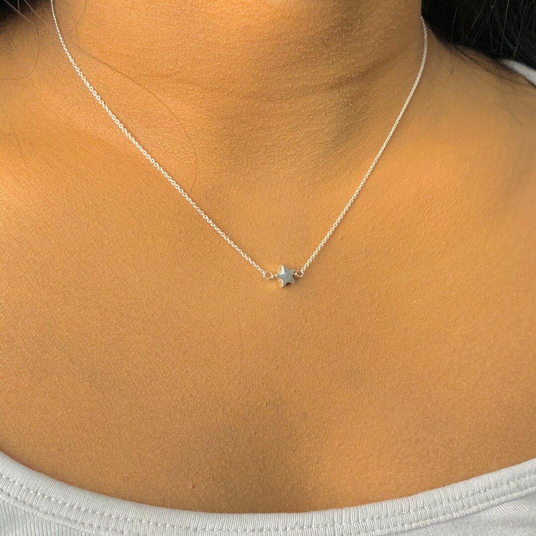 Tiny Star Necklace - Sterling Silver Star Necklace - Small Star ...