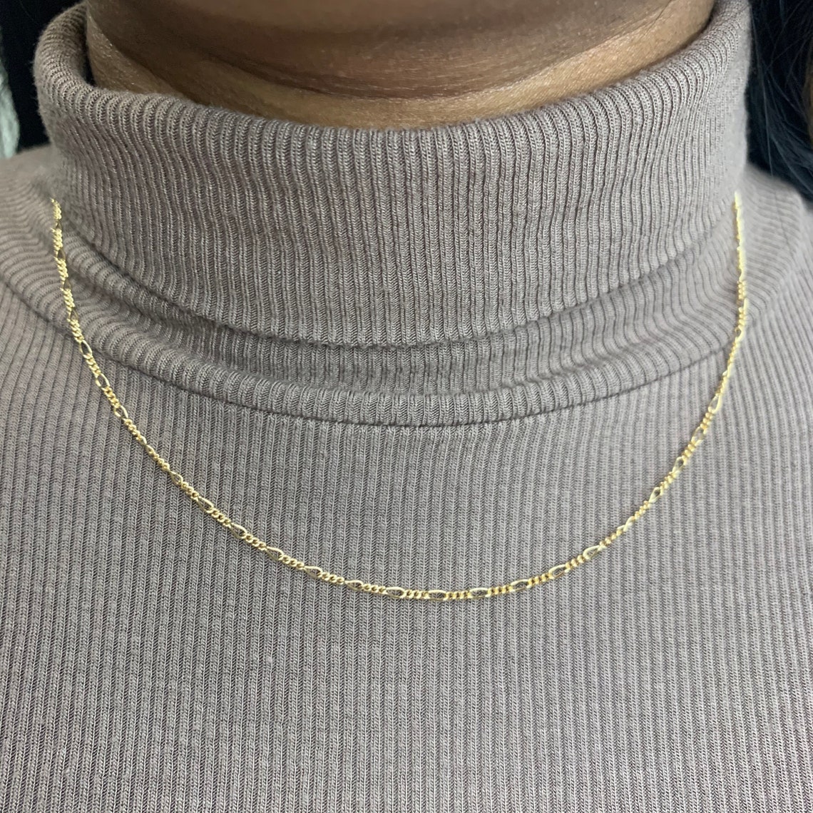 Gold Figaro Chain Gold Necklace for Women 14K Gold Filled - Etsy Canada