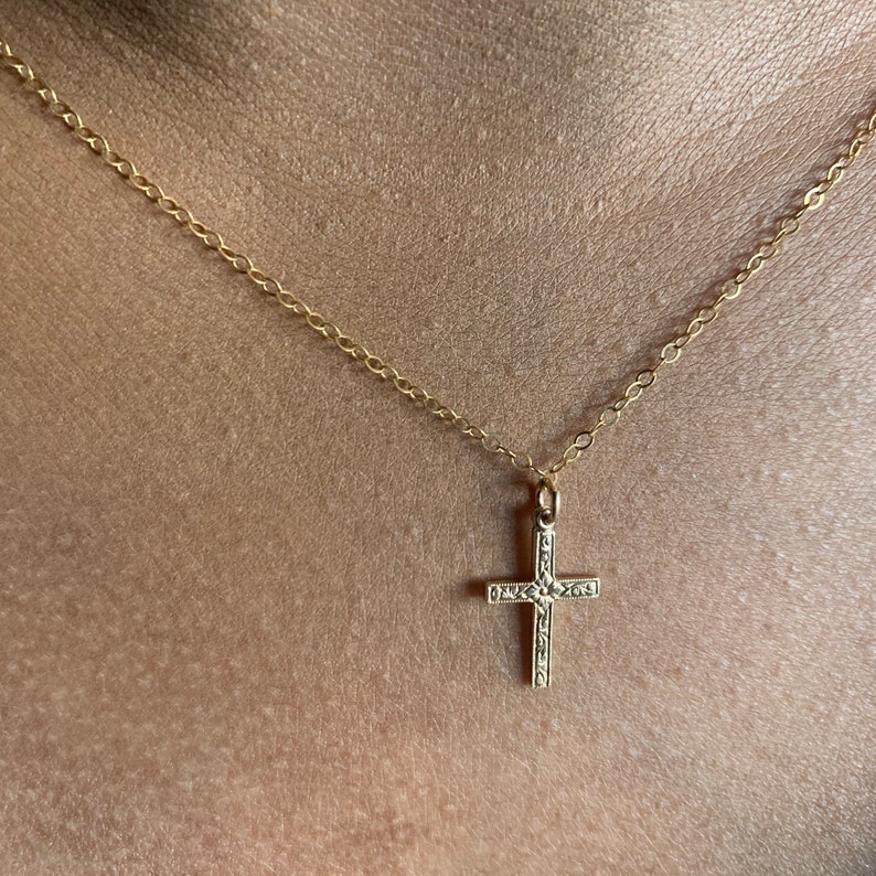 Gold Cross Necklace Dainty Cross Small Beautiful Cross - Etsy