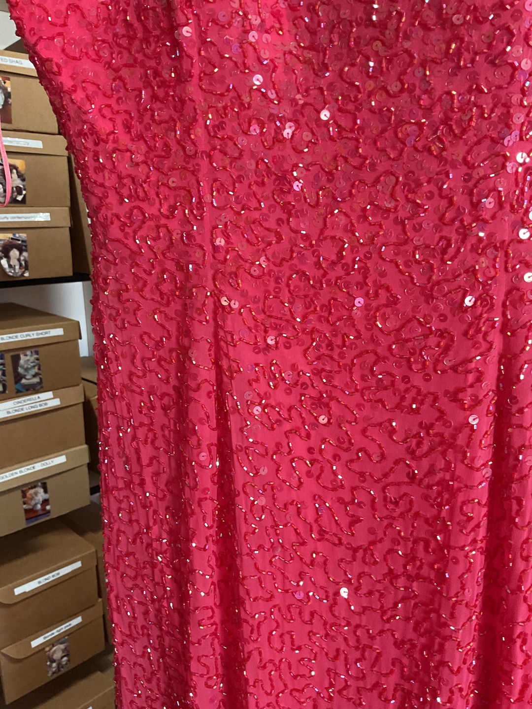 Vintage Sean Pink Crystal Prom Gown, US M - Etsy