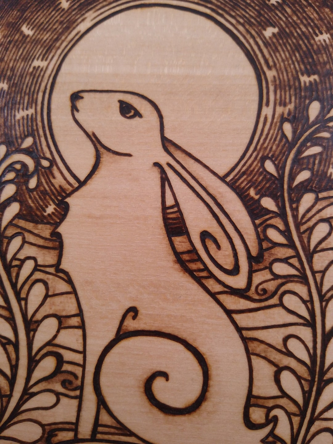 Pyrography Hare Plaque, Woodburning Handmade in Wales, Welsh Art - Etsy