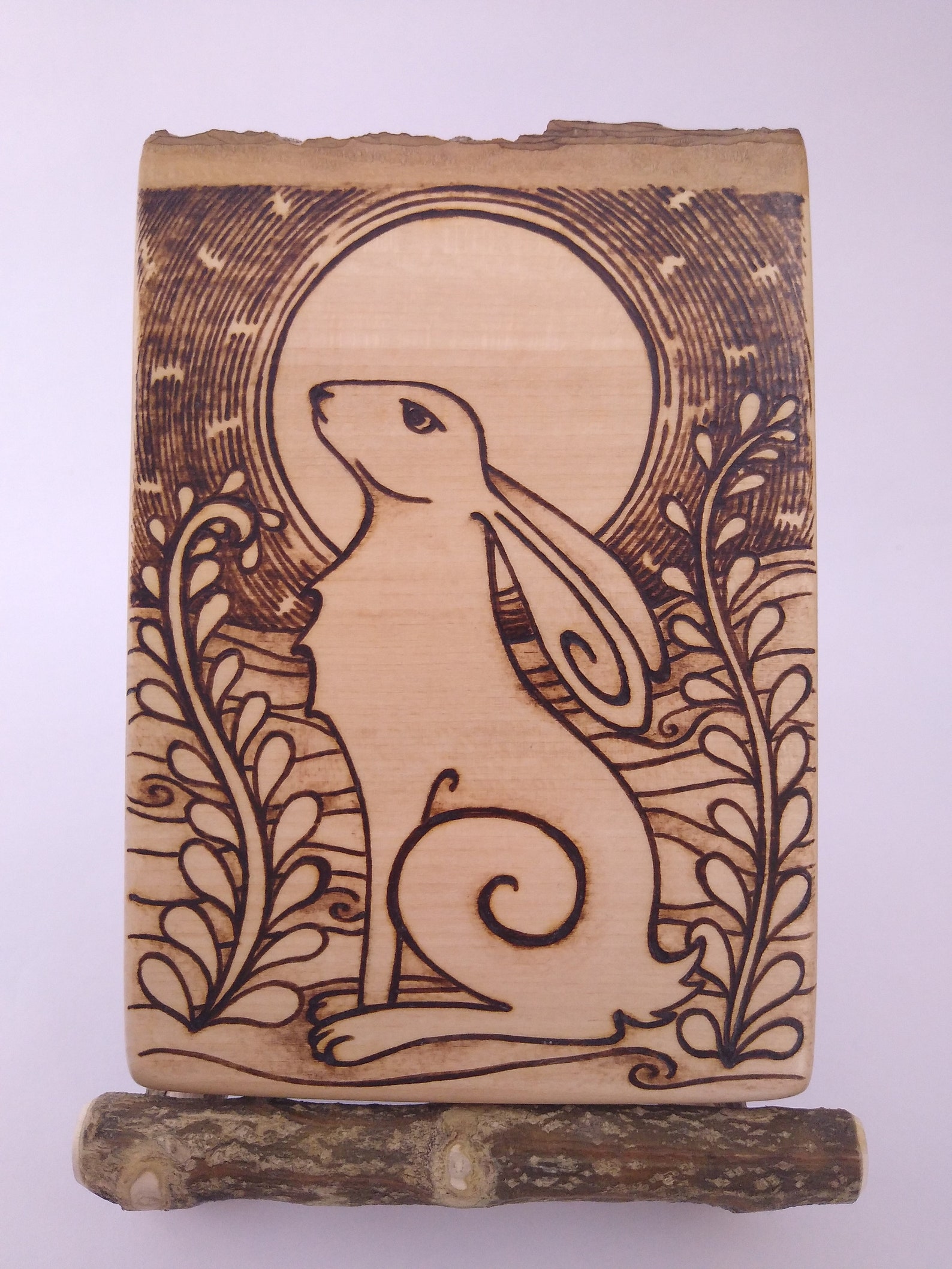 Pyrography Hare Plaque Woodburning Handmade in Wales Welsh - Etsy