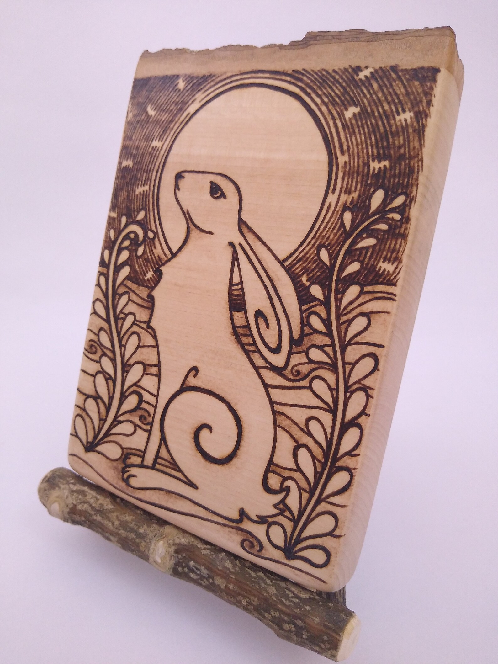 Pyrography Hare Plaque Woodburning Handmade in Wales Welsh - Etsy