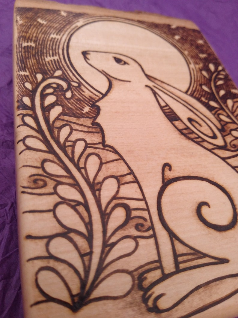 Pyrography Hare Plaque Woodburning Handmade in Wales Welsh - Etsy