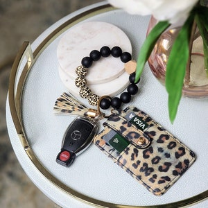 Keychain Wallet Wristlet, ID Card Holder Purse, Key Chain, Personalized ...