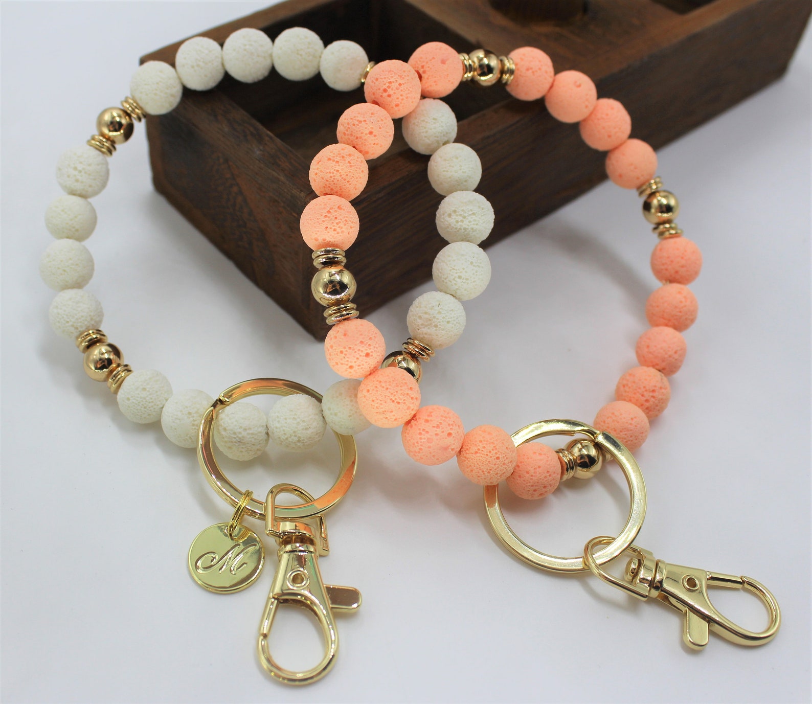 Custom Beaded Bangle Key Chain Polymer Clay Beads Keychain - Etsy