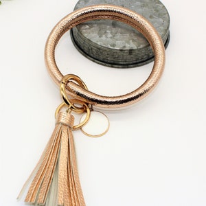 Bangle Key Ring, PU Leather Bracelet Key Ring , Tassel Ring Circle Key ...