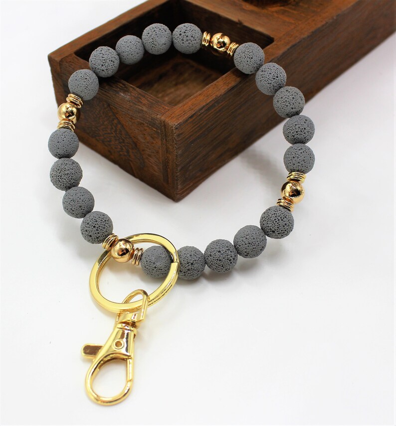 Custom Beaded Bangle Key Chain Polymer Clay Beads Keychain | Etsy