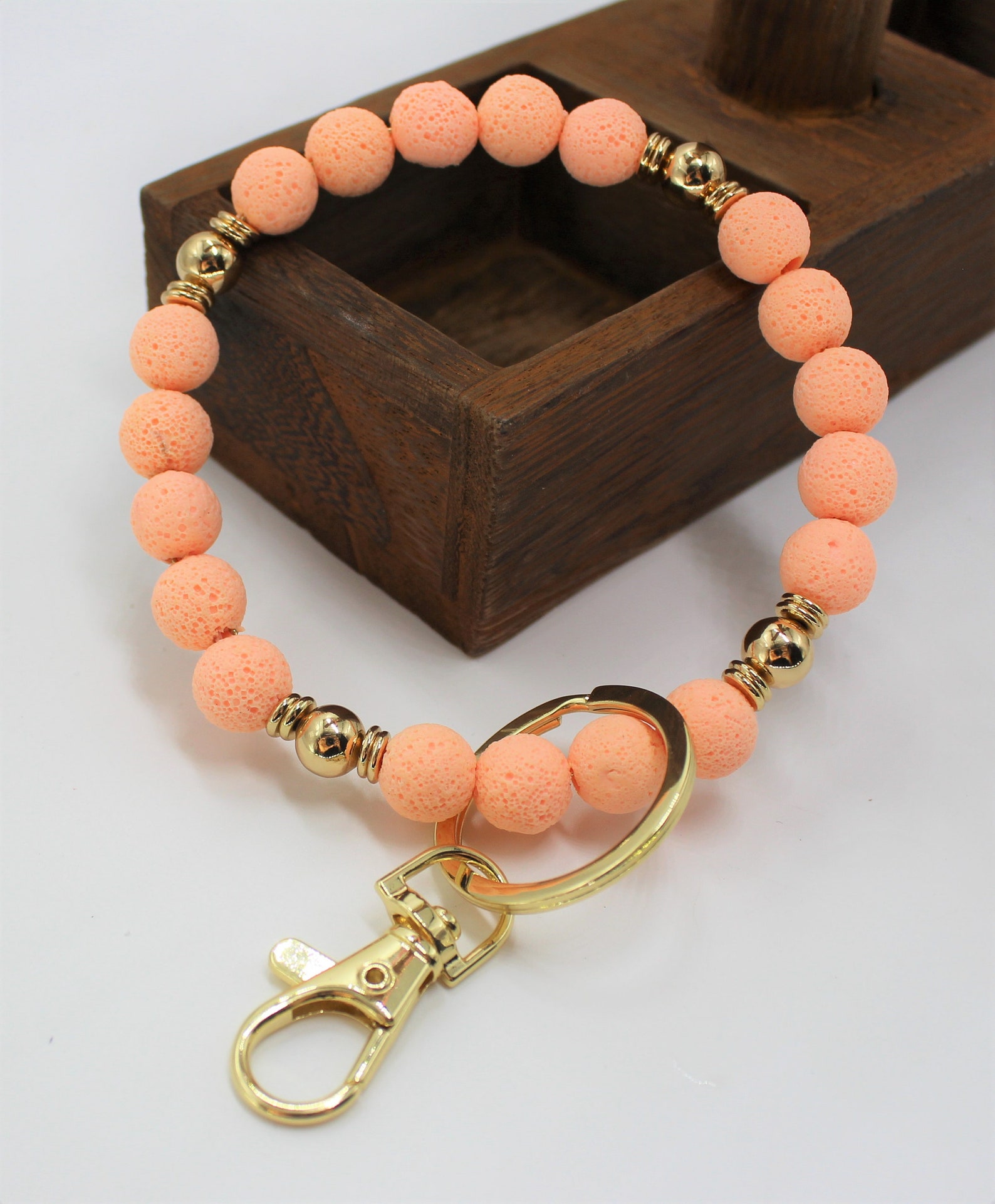 Custom Beaded Bangle Key Chain Polymer Clay Beads Keychain | Etsy