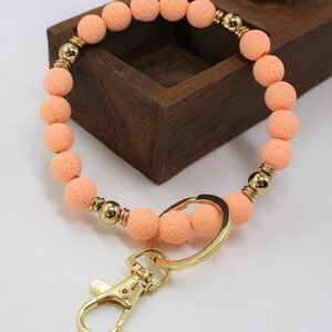 Custom Beaded Bangle Key Chain Polymer Clay Beads Keychain Bracelets ...