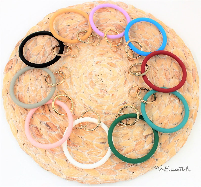 Silicone Key Ring Keychain Bracelet Round Silicone - Etsy