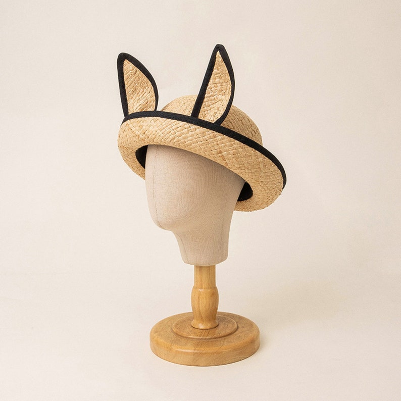 Pretty Bunny Straw Hat Raffia Straw Hat Kids Rabbit Hat for - Etsy