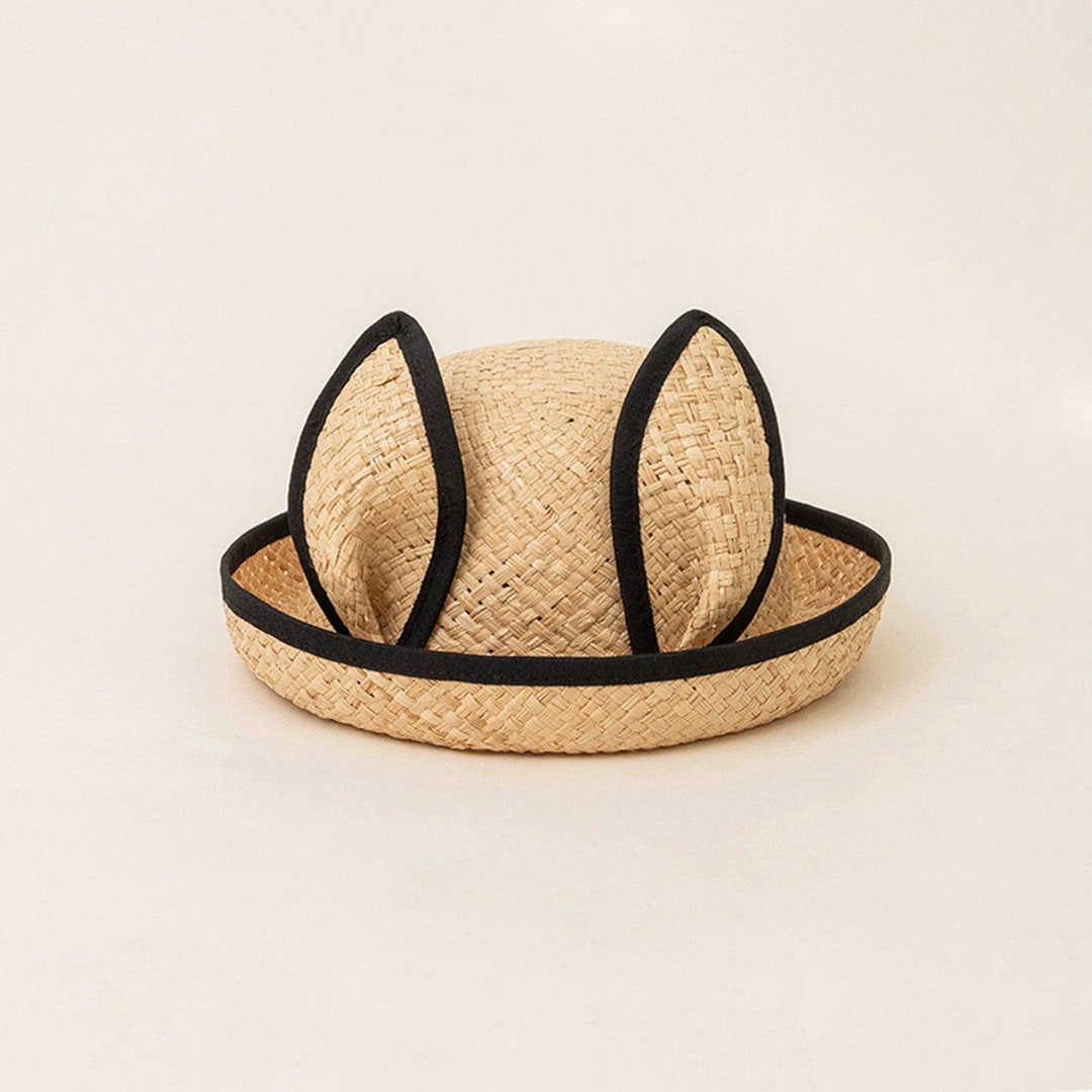 Pretty Bunny Straw Hat Raffia Straw Hat Kids Rabbit Hat for - Etsy