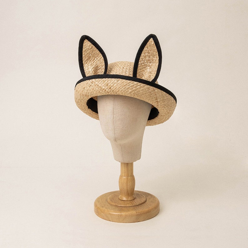 Pretty Bunny Straw Hat Raffia Straw Hat Kids Rabbit Hat for - Etsy