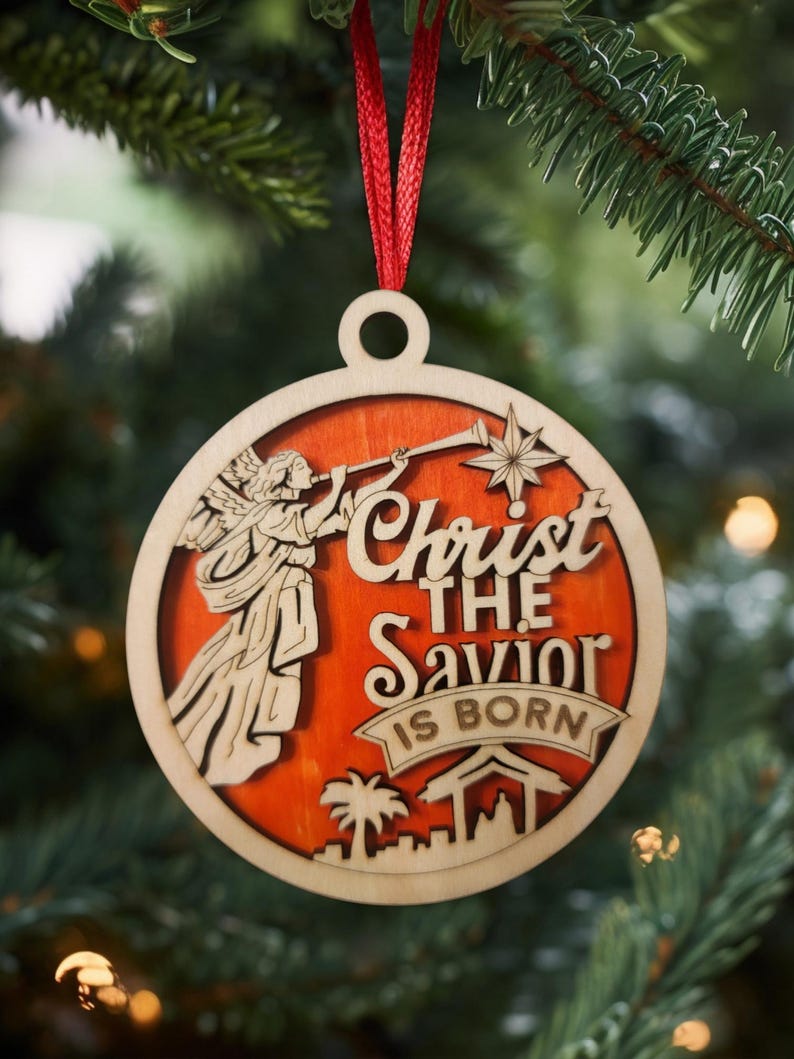 Christ the Savior is Born Wooden Christmas Ornament - Etsy