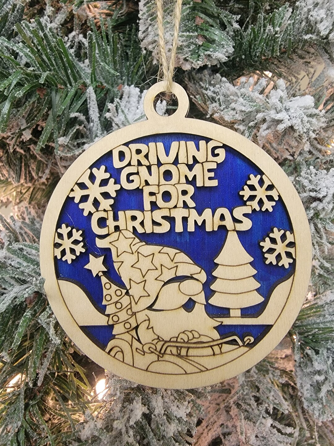 Driving Gnome for Christmas Ornament - Etsy