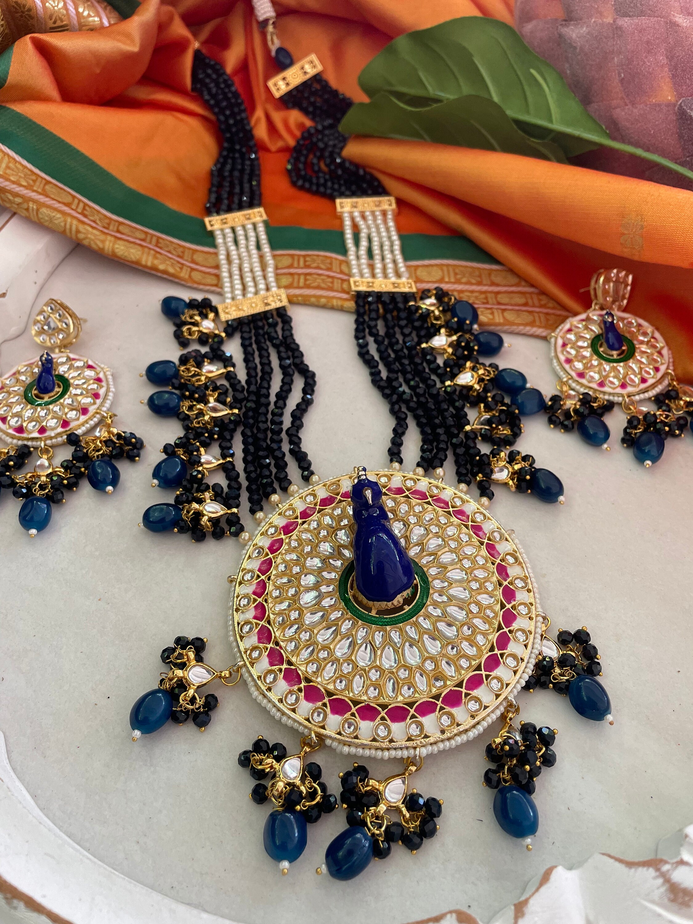 Indian Traditional Long Rani Haar Peacock Necklace Jewellery Set.long ...