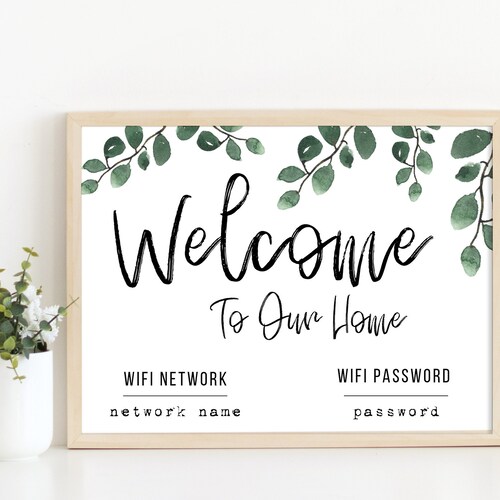 Wifi Password Printable Wifi Sign Template Welcome Guest - Etsy