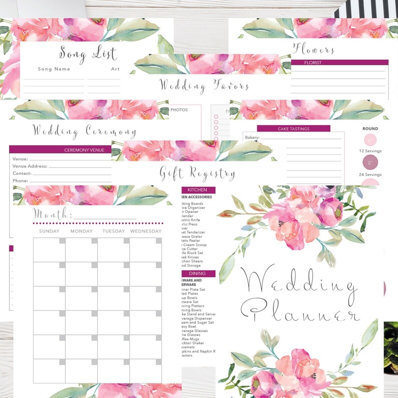 Wedding Planner Printable Wedding Planning Book Printable | Etsy