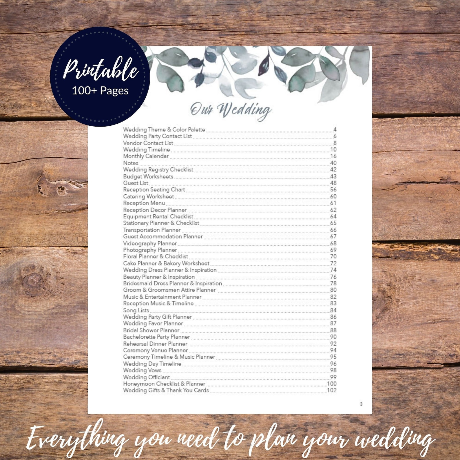 Wedding Planner Printable Wedding Planning Book Printable - Etsy