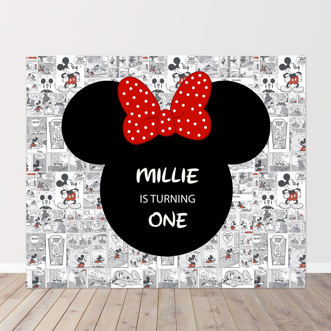 Printable Minnie Mouse Party Backdrop 1st Birthday Birthday | Etsy