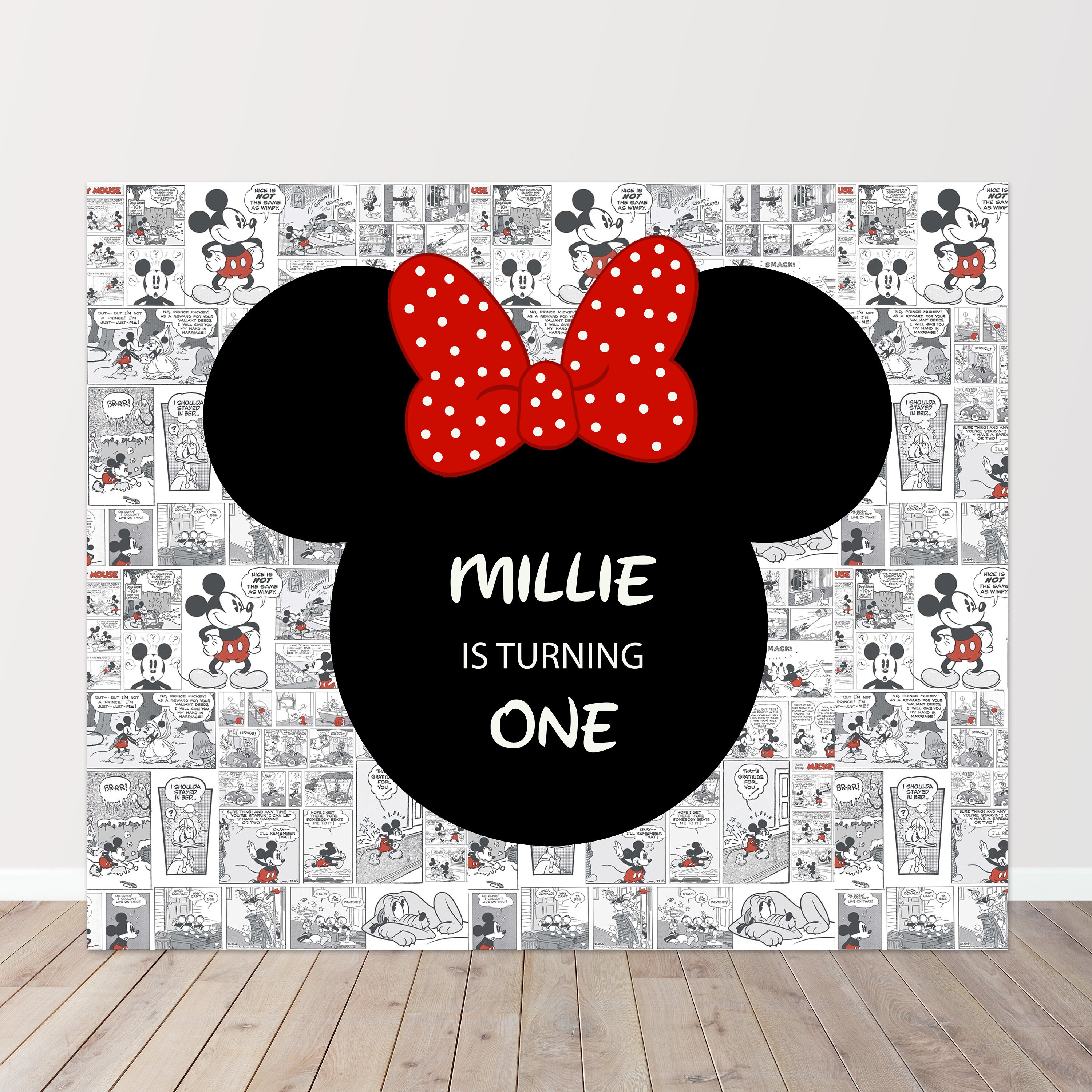 Printable Minnie Mouse Party Backdrop 1st Birthday Birthday | Etsy