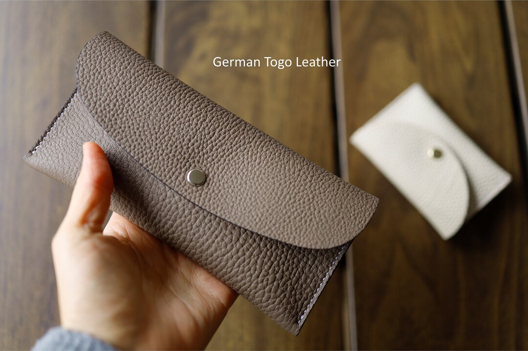German Togo Leather Long Wallet, Leather Cash Wallet, Gift for Men ...