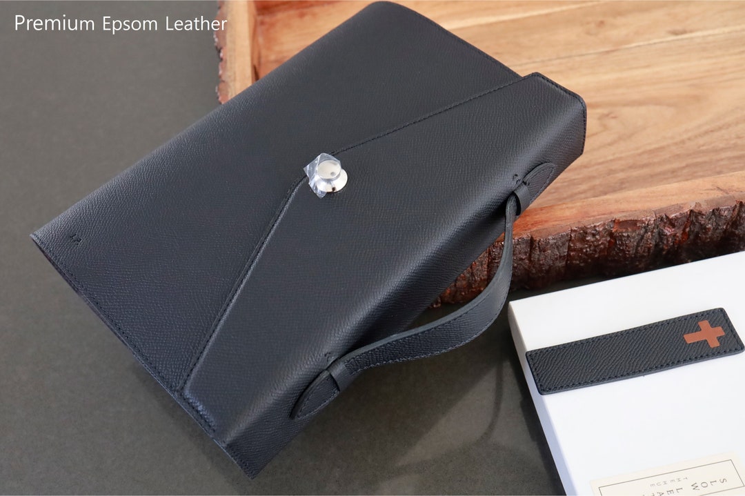 French Calf Leather Bible Cover, Genuine Leather Bible Cover, Custom ...