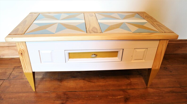 Hand Painted Pine Coffee Table With Drawer 100cm X 51cm X 45cm - Etsy UK