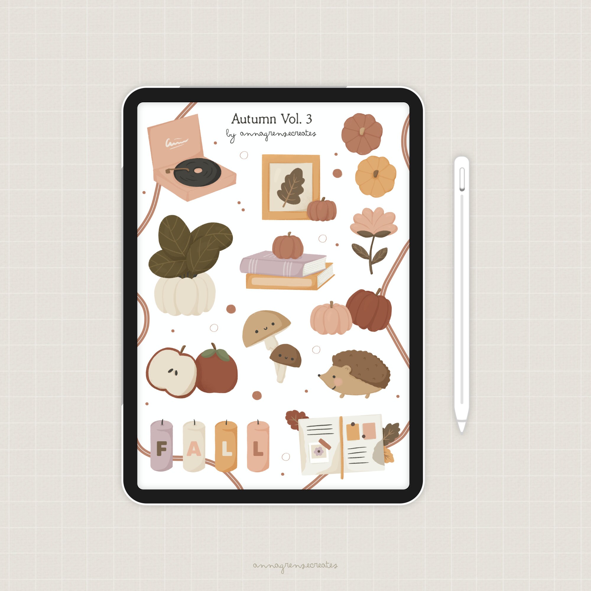 Autumn Digital Stickers, Fall Goodnotes Stickers, Printable Sticker ...