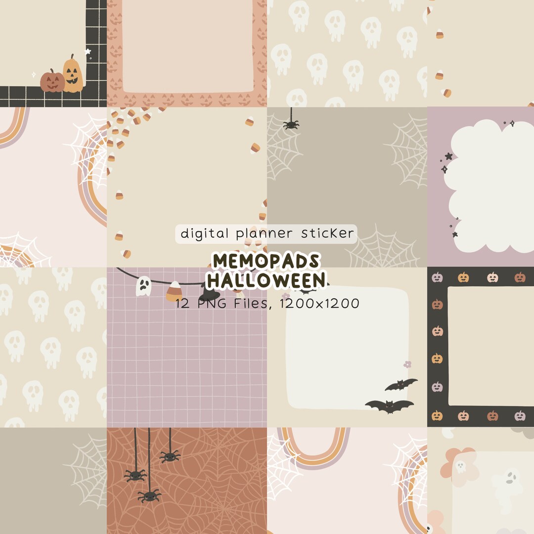 Digital Memo Pad Stickers Fall, Autumn Goodnotes Stickers, Digital ...