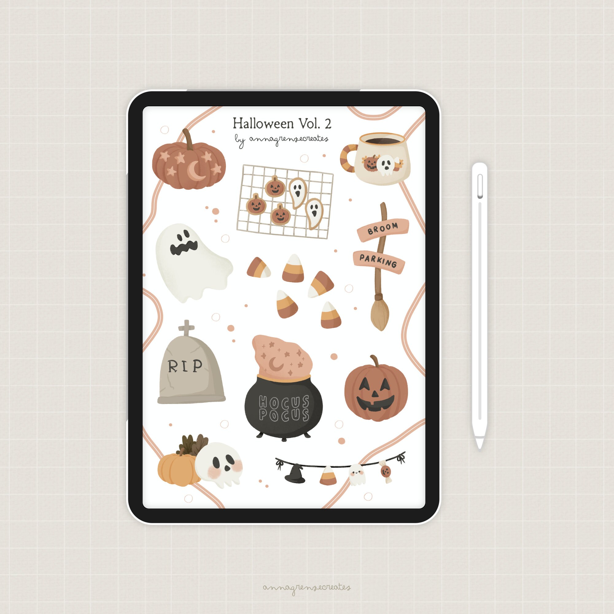 Halloween Digital Sticker, Fall Goodnotes Sticker, Printable Sticker ...