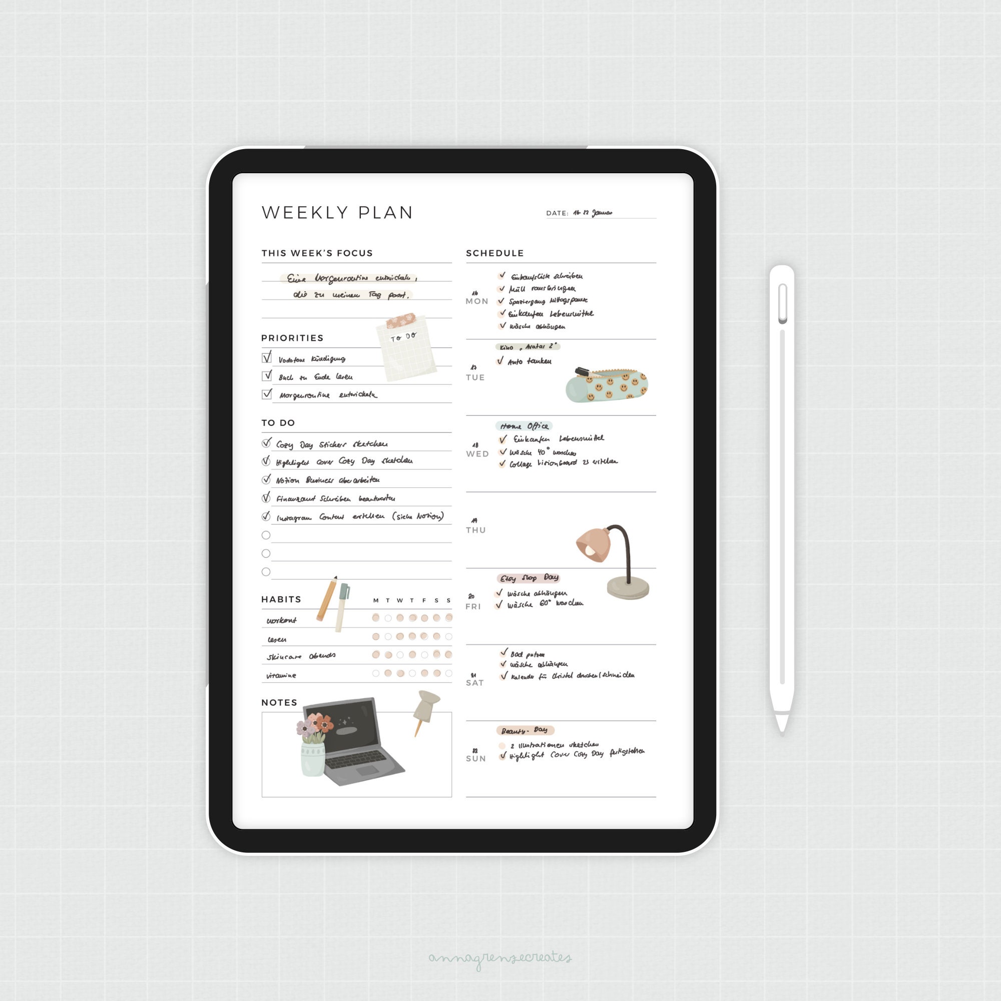 Home Office Digital Stickers, Home Office Goodnotes Stickers, Printable ...