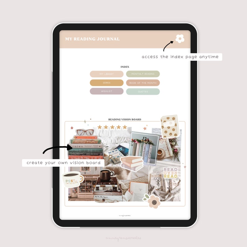 Digital Reading Journal, Goodnotes Planner, Book Journal, Digital ...