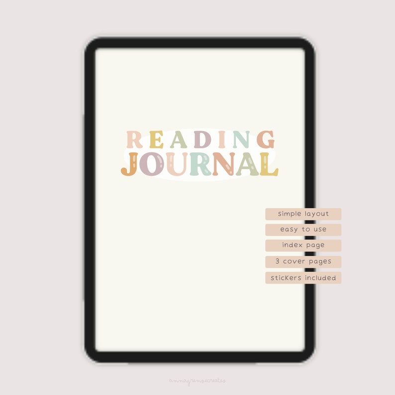 Digital Reading Journal, Goodnotes Planner, Book Journal, Digital ...