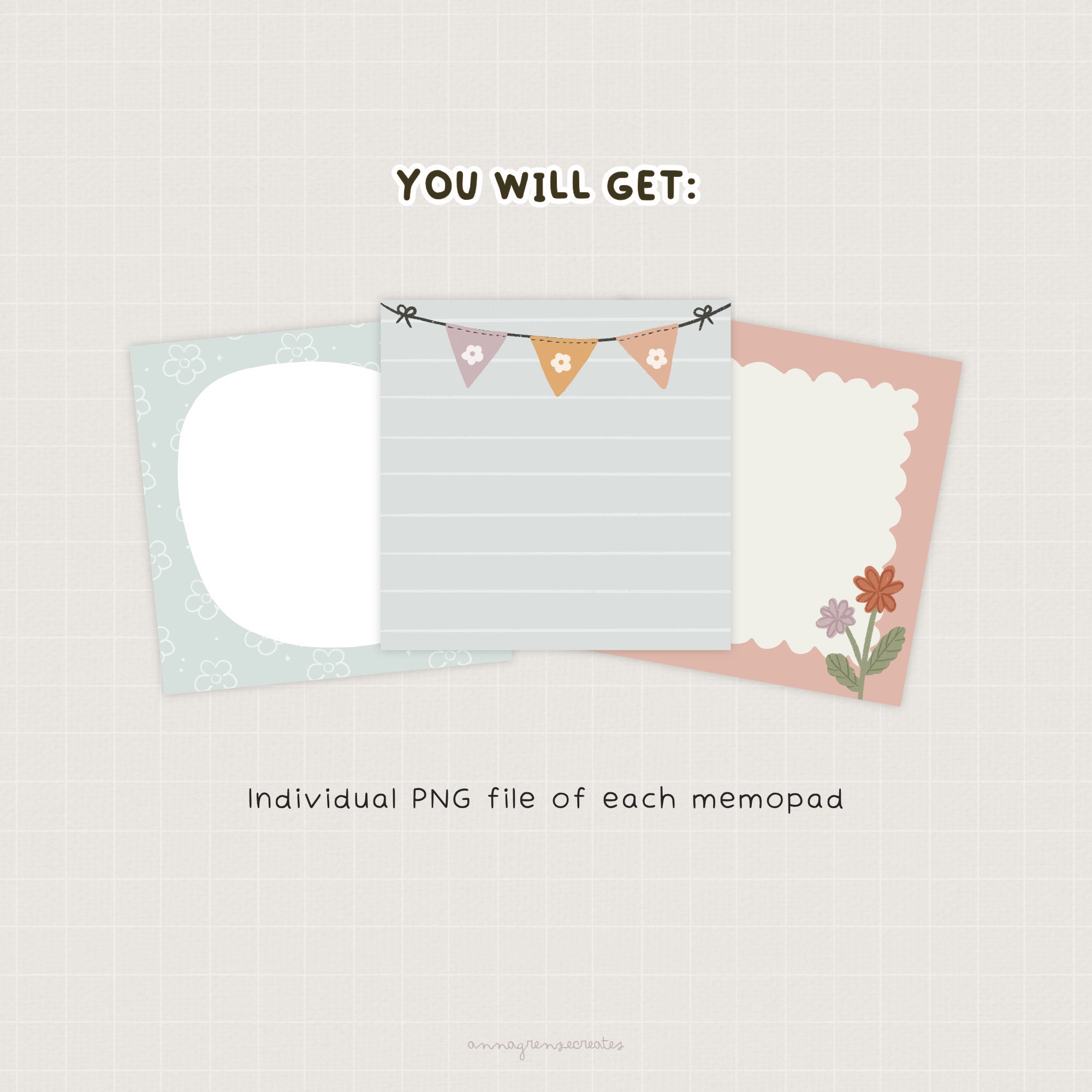 Digital Memo Pad Stickers, Spring,summer Goodnotes Stickers, Digital ...