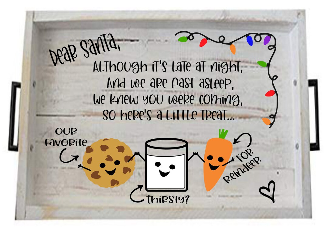Santa Tray SVG, Christmas Eve Tray, Santa Tray Color, Santa Tray Black ...
