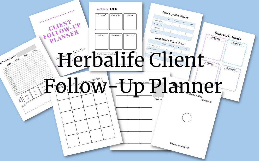 Client Customizable Follow up Planner-herbalife - Etsy