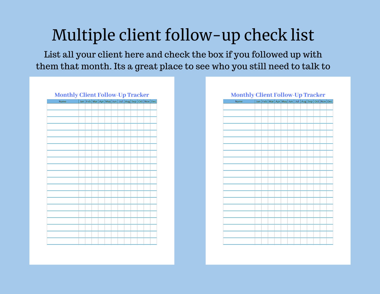 Customizable Client Follow-up Planner for Herbalife Distributors ...