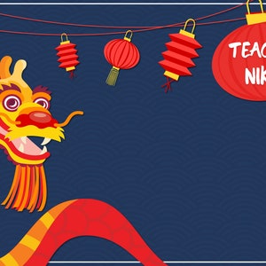 Customizable Chinese New Year Classroom Background ESL Online Teaching ...