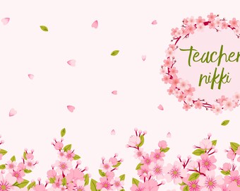 Personalized Spring Classroom Background ESL Online Teaching | Etsy