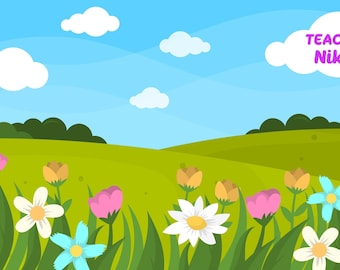 Personalized Flower Classroom Background - ESL Online Teaching - Vipkid ...