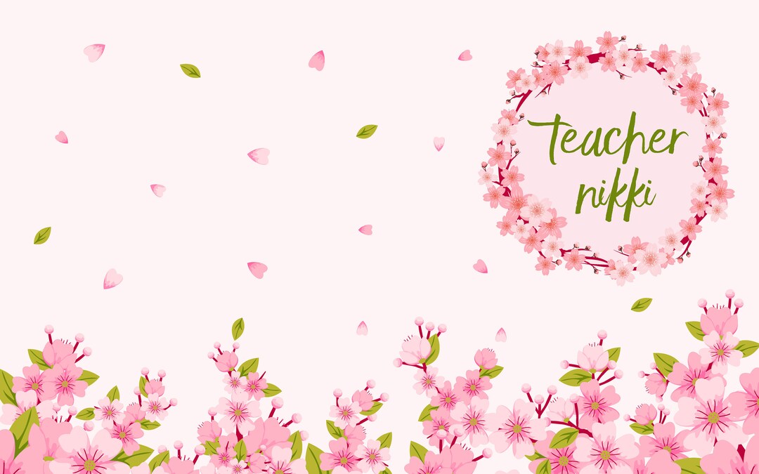 Personalized Cherry Blossom Classroom Background - ESL Online Teaching ...