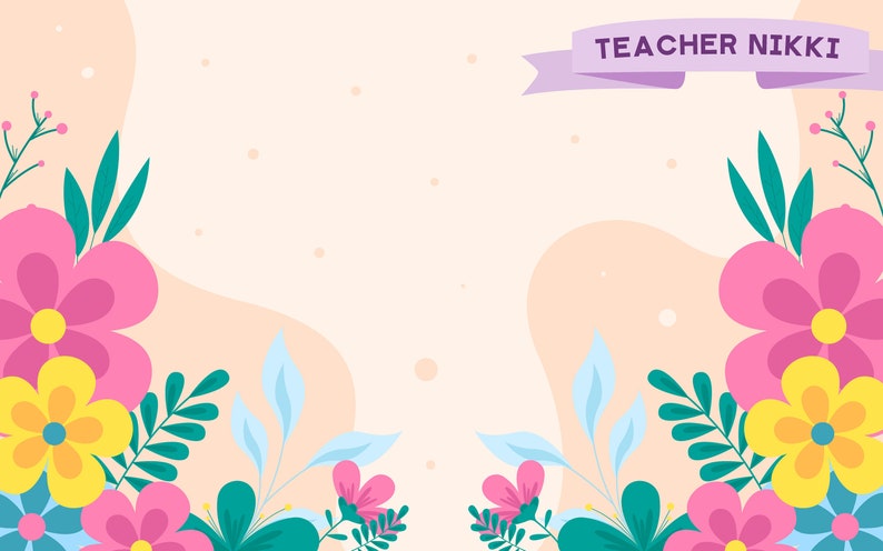 Personalized Flower Classroom Background - ESL Online Teaching - Vipkid ...