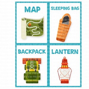 Camping Flashcards - Vipkid, Gogokid, ESL Online Teaching - Etsy