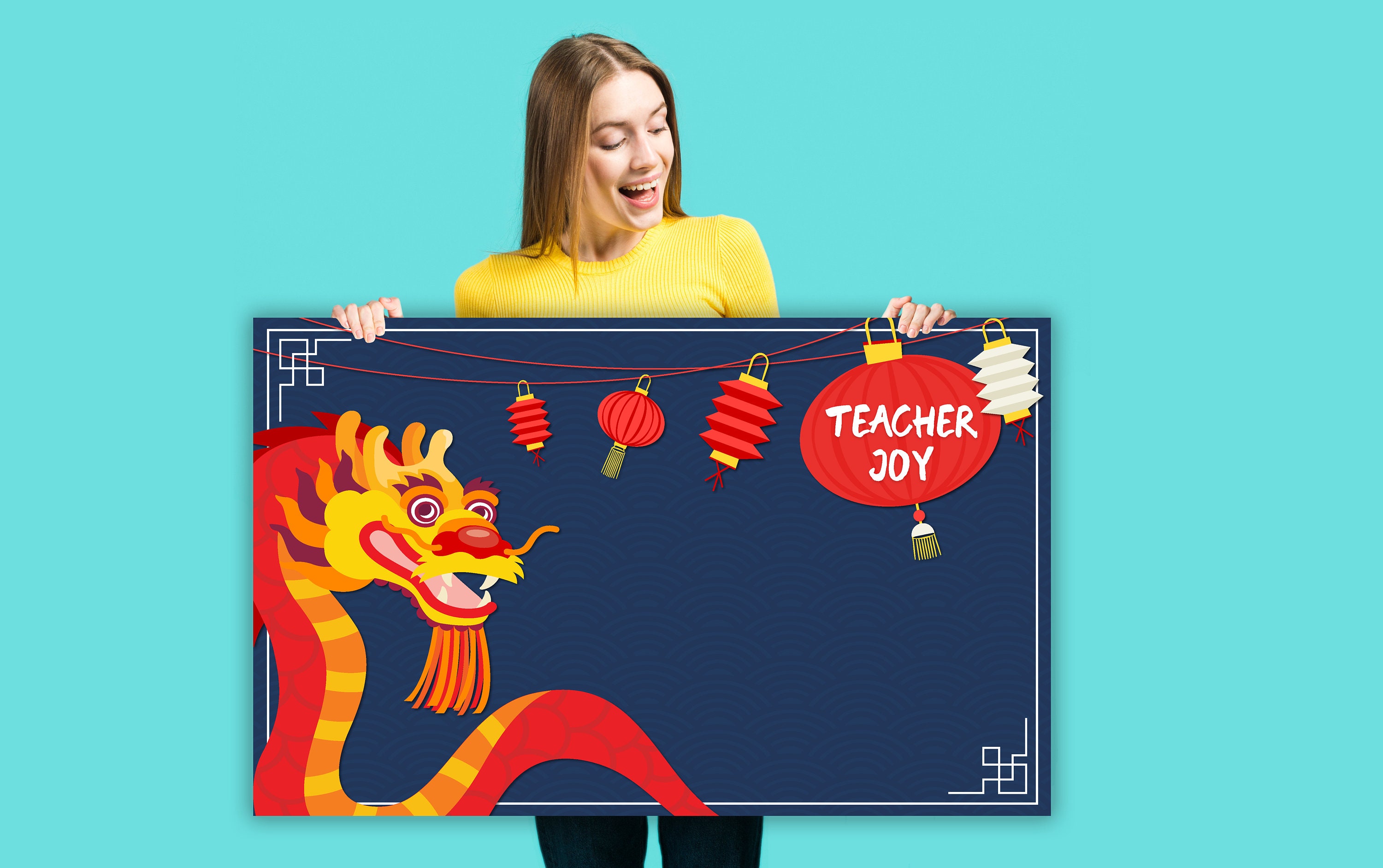 Customizable Chinese New Year Classroom Background ESL Online Teaching ...