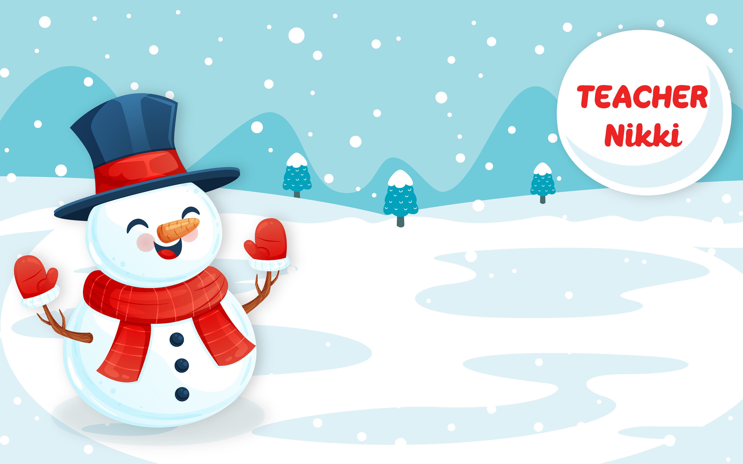 Customizable Snowman Classroom Background - ESL Online Teaching ...
